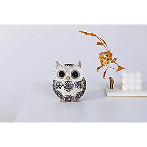 FAMICOZY Adorable Owl Figurine,Big Eyes Cute Owl Statue,Shelf Accents for Home Office Decor and Owl Lovers