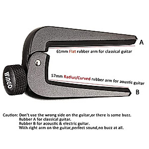 WINGO Wide Guitar Capo Fit for Acoustic Classical Electric Guitar, Bass, Mandolin, Banjos, Ukulele, Black