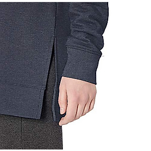 Amazon Essentials Women's Open-Neck Fleece Tunic Sweatshirt, Navy Heather, Large