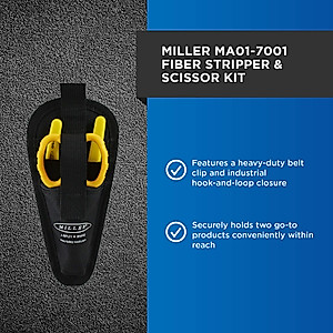 Miller MA01-7001 Kit, CFS-3 3-Hole Fiber Optic Cable Stripping Tool and KS-1 Kevlar Scissors, Easily Portable Tool Set with Belt Clip Pouch for Professional Electricians, Technicians, and Installers
