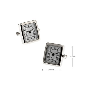 MRCUFF Real Working Watch Pair Cufflinks in a Presentation Gift Box & Polishing Cloth