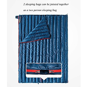 Naturehike Ultralight Goose Down Camping Sleeping Bag 800 Fill Power Compact Envelope Backpacking Sleeping Sack for Hiking Outdoor (Blue)