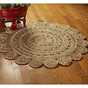 LR Resources Jute LR50134-NAT40RD Natural Round X 4 ft Indoor Area Rug, 4' x 4'