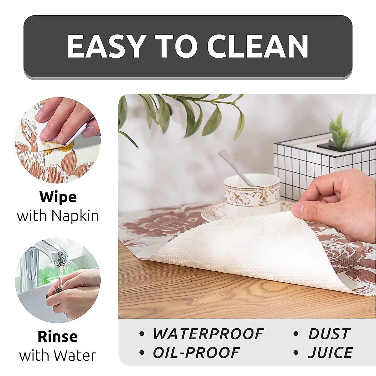 FIFTY FEET 12X120 Inch Shelf Liner for Kitchen Cabinets, PVC Drawer Liner for Dresser Non-Slip Bathroom, Non-Adhesive Cabinet Liner Washable (Red Flower)(1 Roll)