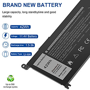 Fancy Buying YRDD6 1VX1H Battery for Dell Inspiron 3310 3583 5481 5482 5485 5491 5591 7586 2-in-1 3493 3501 3582 3584 3593 3793 5480 5493 5581 5584 5585 5590 5593 5594 5598 P93G001 VM732 P75F 01VX1H