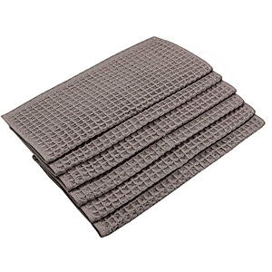 GQZLUCK 100% Natural Cotton Dish Towels Classic Waffle Weave Dish Cloths, Soft Ultra Absorbent Bath Hand FaceTowel, Fast Drying Lightweight Washcloth, Set of 6 (Dark Grey)