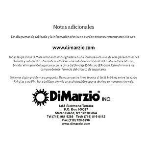 DiMarzio DP110W, 1/4 Jack Pickup (DP102BK)