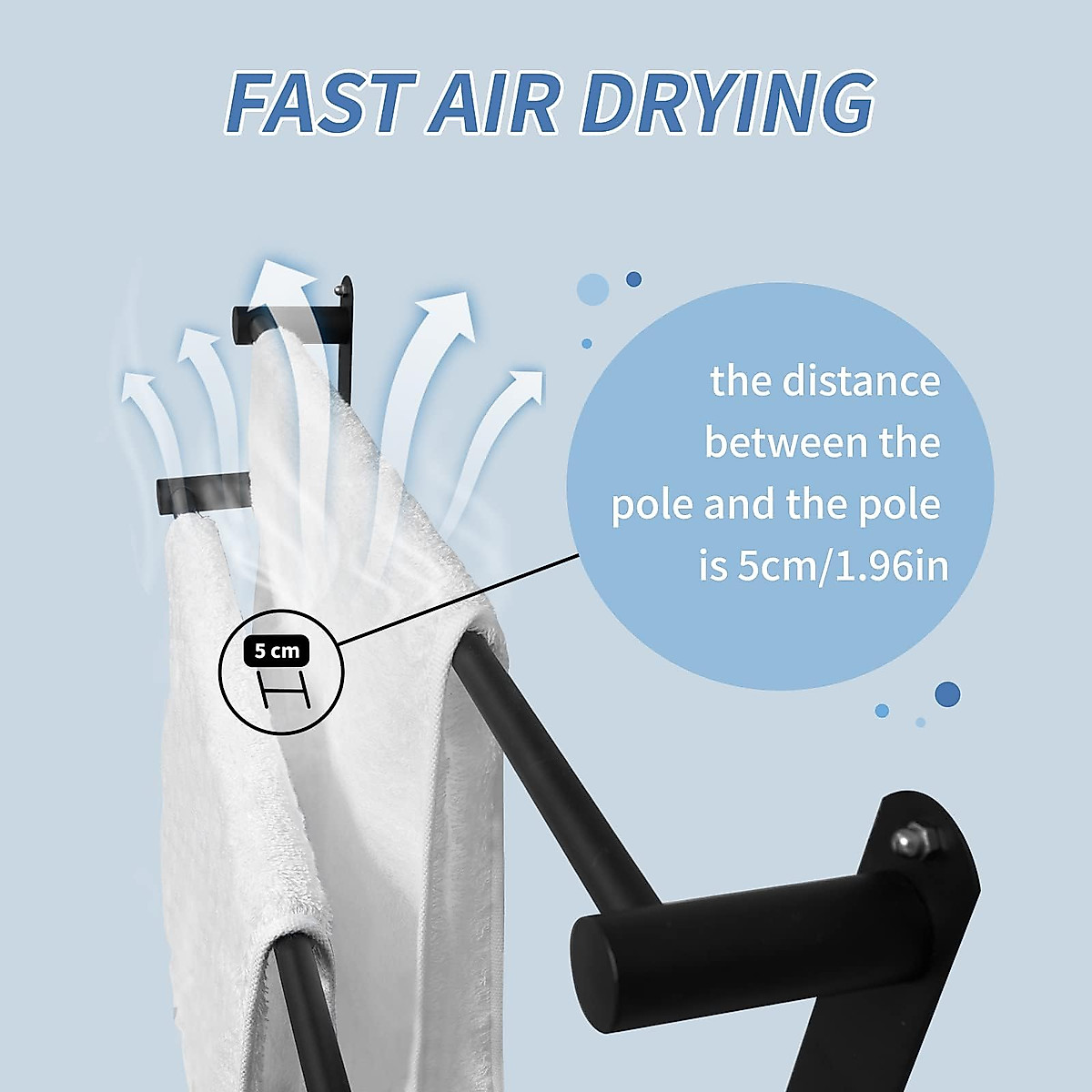 Stretchable 17-31 Inches 3-Tier Bath Towel Bar Bathroom Towel Rack Hooks Kitchen Hand Towel Holder Dish Cloths Hanger SUS304 Stainless Steel Wall Mounted No Drill Space Saving 3-Bar Matte Black