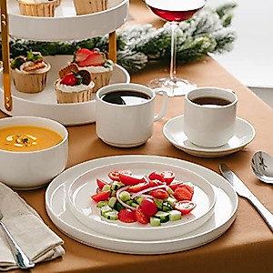 Brew To A Tea BTaT- White Cereal Bowls, Set of 6, 22 Ounces, itchen Bowls, Soup Bowls, White Bowls, Salad Bowls, Cereal Bowl, Salad Bowl Set, Microwave Safe Bowls, Rice Bowls, Bowls Set, Dinner Bowls