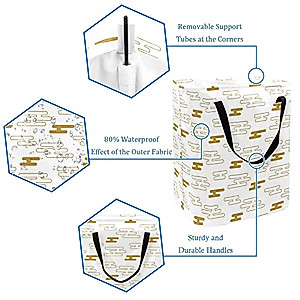 Chinese Style Auspicious Cloud Pattern Print Collapsible Laundry Hamper, 60L Waterproof Laundry Baskets Washing Bin Clothes Toys Storage for Dorm Bathroom Bedroom