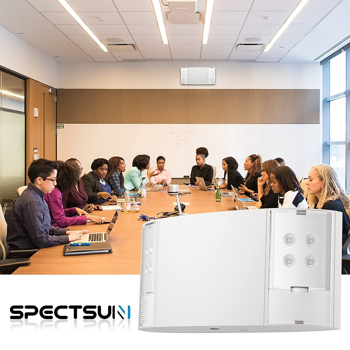 Spectsun 2 Pack LED Emergency Lighting with Battery Backup-Two Square Heads White Commercial Emergency Lights -UL Listed-AC 120/277V-Hardwired Emergency Exit Light Fixtures for Business/Home