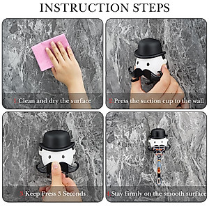 Linkidea Razor Holder Suction Cup Hooks, Creative Shower Razor Hooks Hanger for Bathroom, Compatible with Venus Platinum, Fusion 5 Proshield & Proglide, Mach 3 Classic (White)