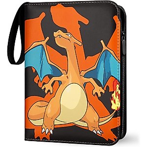 Card Binder 400 Cards Capacity with 50 Removable Sleeves, Collector Trading Card Binder 4-Pocket Storage Holder Album Book Portable Carrying Case for TCG