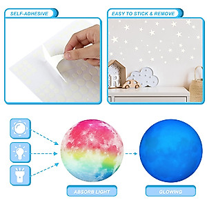 GWHOLE 1085 Pcs Glow in The Dark Stars Stickers Ceiling Wall Decals Moon Stickers for Kids Nursery Bedroom Home Decorations Kids Birthday Gift
