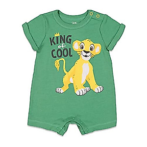 Disney Lion King Simba Newborn Baby Boys Short Sleeve Romper & Sunhat Green Newborn