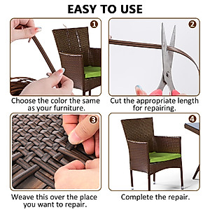 Wicker Repair Kit - 120ft Rattan Patio Chair Sofas Repair Supplies for Outdoor Lawn Furniture, Premium New Materials Basket Weaving Webbing Replacement Parts