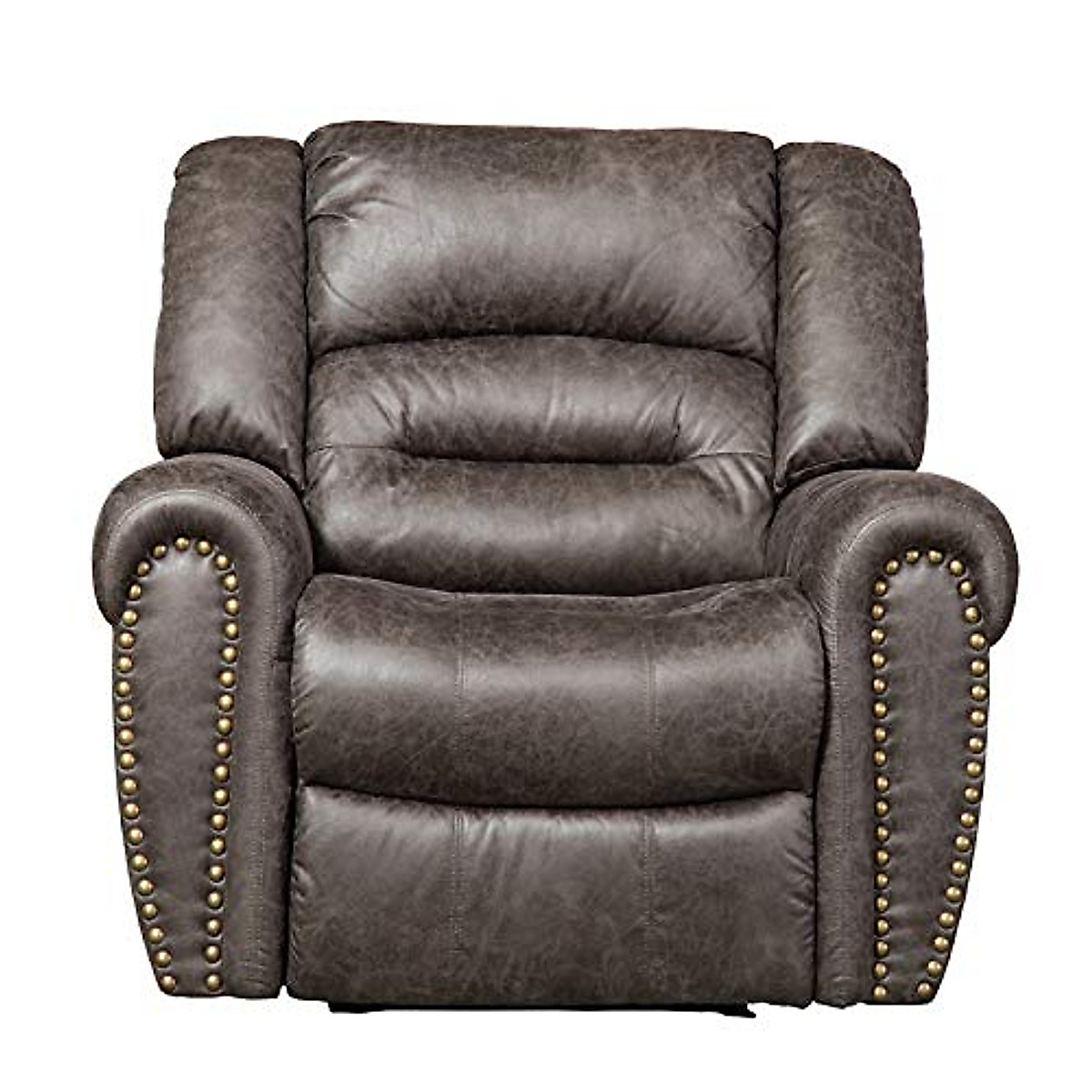ANJ Electric Recliner Chair W/Breathable Bonded Leather, Classic Single Sofa Home Theater Recliner Seating W/USB Port (Smoky Gray)
