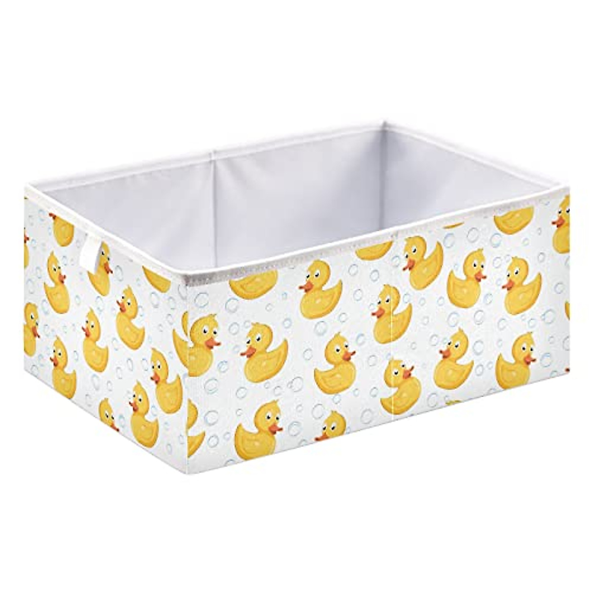 Emelivor Rubber Yellow Duck Cube Storage Bin Collapsible Storage Bins Waterproof Toy Basket for Cube Organizer Bins for Kids Toys Nursery Closet Shelf Book Office Home - 11.02x11.02x11.02 IN