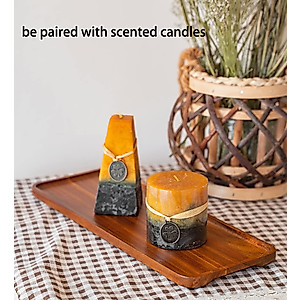 3 Pcs Acacia Wood Serving Platters Appetizer Serving Tray 14.17x5.5 Inch, Acacia Wood Serving Plates Trays for Cheese Meat Appetizer Charcuterie Individual Servings Entertaining