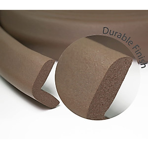 Kidkusion Baby Proof Edge Guards for Safety | Made in The USA | 24 Feet | Brown | Edge Protectors for Furniture, Tables, Fireplaces | Heavy Duty Tape Included