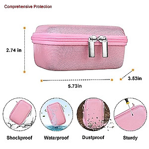 Elonbo Carrying Case for Makeid Label Maker Machine, Makeid L1 Portable Bluetooth Label Printer Handheld Label Printer Storage Holder Bag, Extra Mesh Pocket Fits Label Paper Cable, Pink