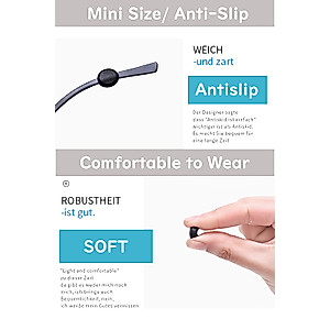 OPUGIT Silicone Eyeglasses Temple Grips Retainer, 2021 Upgraded Mini Round Eyewear Retainer, Anti-Slip Glasses Retainers, Frame Grips for Spectacle, Sunglasses, Glasses, Eyewear, 10 Pairs,Black