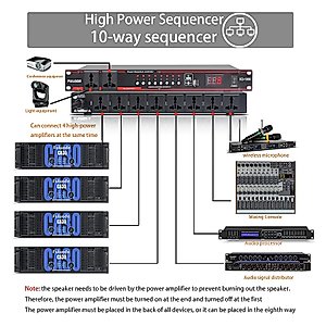 FULODE 10 Outlet Power conditioner -8 Independent Switch Rack power, Power conditioner rack mount Audio power conditioner Regulator w/Voltage Readout, With USB,Surge Protector (KD-1008)