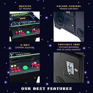 Creative Arcades Full Size Commercial Grade Cocktail Arcade Machine | 2 Player | 1162 Games | 22" LCD Screen | 3 Sided | Square Glass Top |4 Sanwa Joysticks | Trackball | 2 Stools | 3 Year Warranty