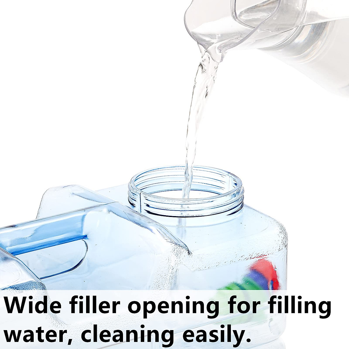 Dicunoy Camping Water Container, 2.6 Gallon Portable Water Jug with Spigot, Thick Water Dispenser Brick with Wide Filler Opening for Hiking, Picnic, Vehicle, Outdoor, Emergency, Hurricane Supplies