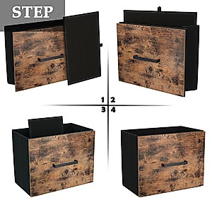 IRONCK Bookshelf, 3-Tier Cube Bookcase with 2 Drawer with Metal Legs, 9.4" D x 32" W x 43" H Office Bookshelves for Living Room, Office, Bedroom Easy Assembly