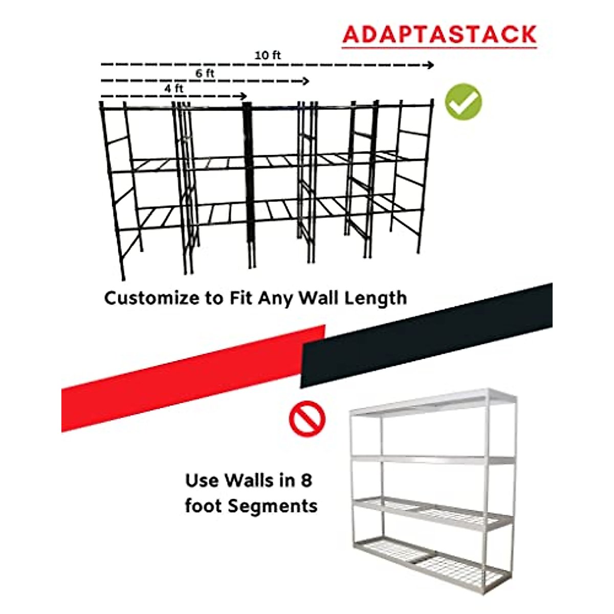 ADAPTASTACK CORE - Tote Storage Shelving System That Adapts to Any Space - Adjustable Garage Shelving Rack Solution - Heavy Duty Steel Shelf Design Holds 250 lbs. per Tote - Easily Organize Large Bins