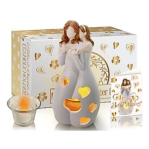 Gifts for Mom, Mom Gifts from Daughters, Moms Birthday Gifts from Daughter/Son - Candle Holder with Flameless LED Candle, Birthday Gift for Mom, Unique Daughter Gift from Mom on Mothers Day