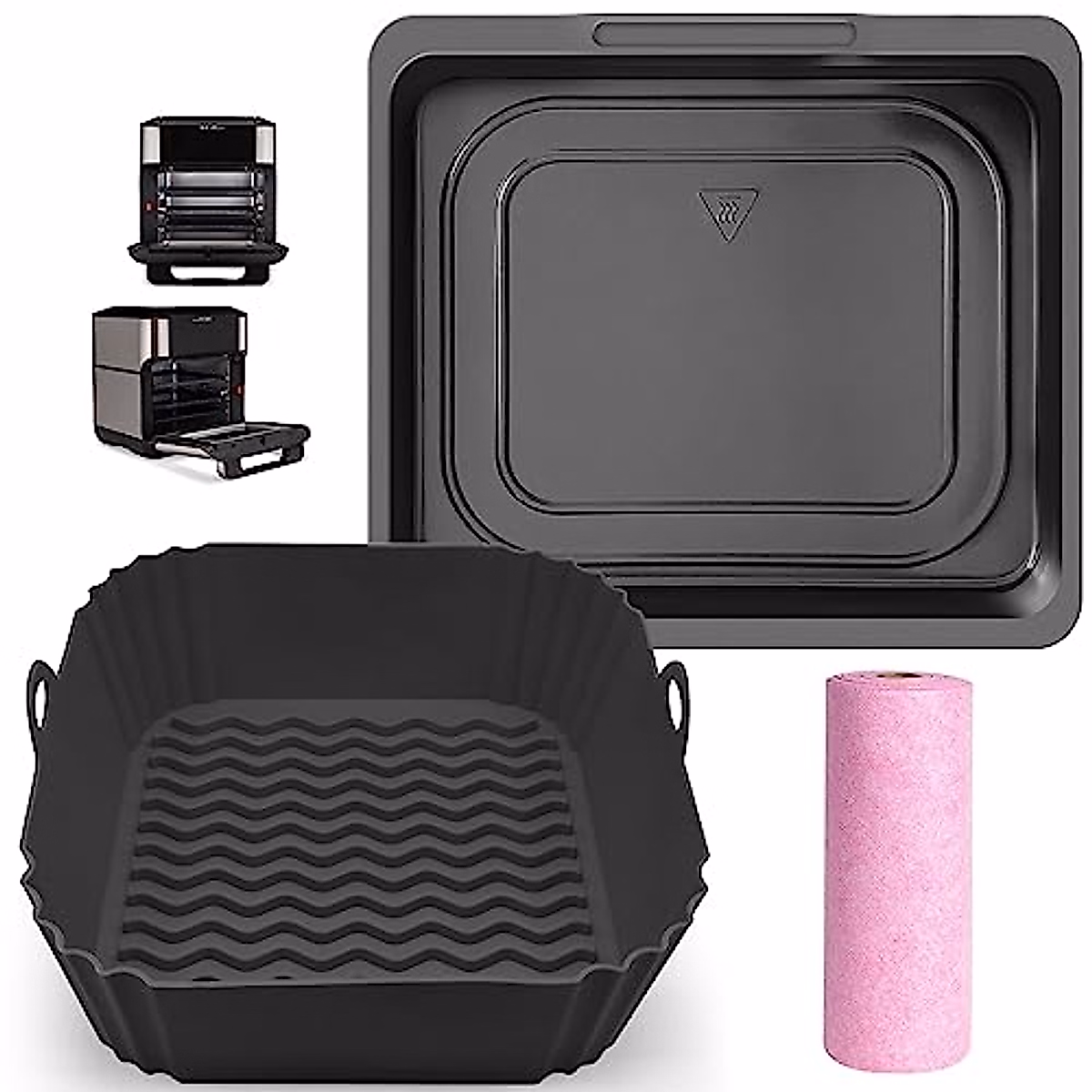 Air Fryer Grill Pan for Instant Vortex Plus10 Quart, 10.1 * 9’’ Food Grade Nonstick Replacement Rack Parts Tray Grill Crisper Plate for Innsky CROWNFUL 10.6Qt Air Fryer Oven, Dishwasher Safe