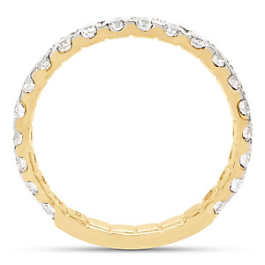 SAVEARTH DIAMONDS 1 Carat (Cttw) Round Cut Lab Created Moissanite Diamond Eternity Engagement Wedding Band Ring In 14k Yellow Gold Over Sterling Silver Jewelry For Women 1 1/2 Cttw-7