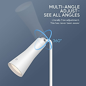 LED Table Lamp, Multifunctional Desk Lamp with 2 Magnetic Balls, 360° Eyes Caring Cordless Wall Light Reading Lamp Bedside Lamp, 3 Brightness Levels, Rechargeable Reading Light for Home Office Bedroom