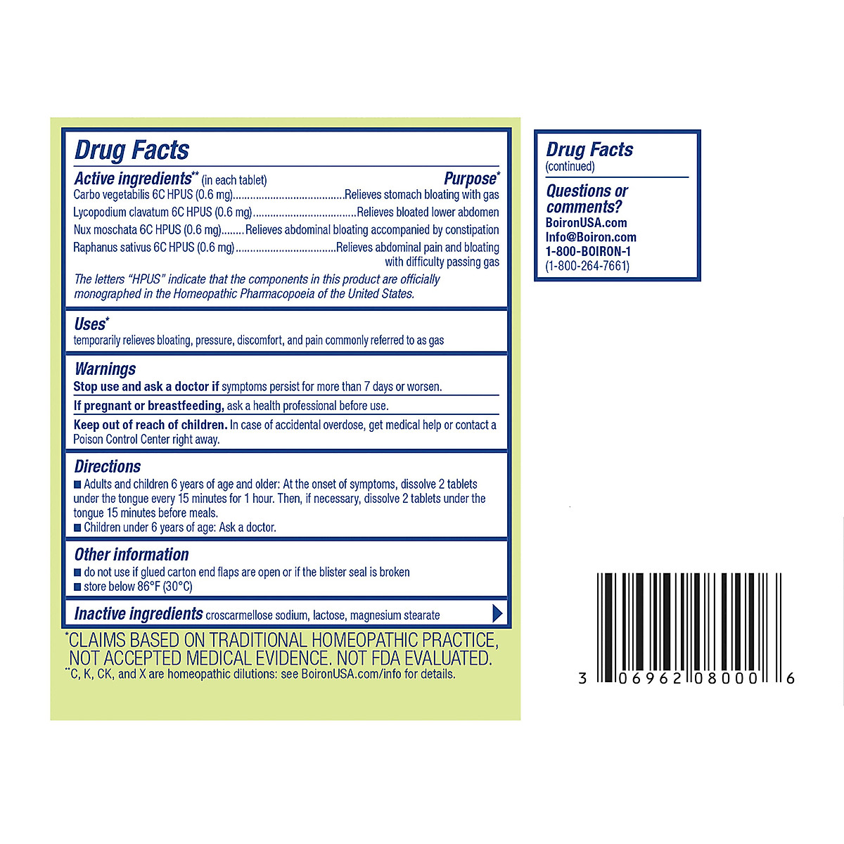 Boiron Gasalia Tablets for Relief from Gas Pressure, Abdominal Pain, Bloating, and Discomfort - 120 Count (2 Pack 60)