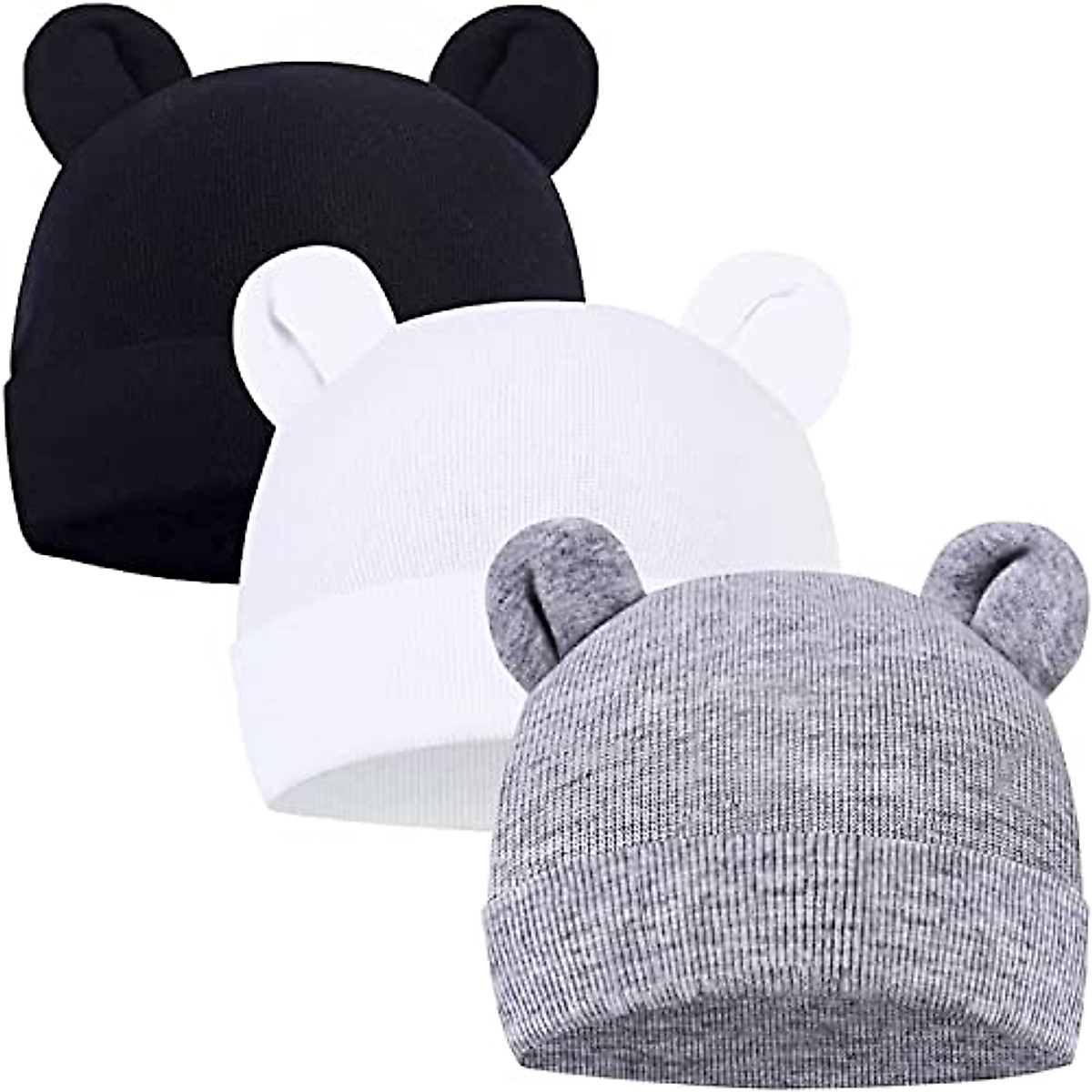 TRENSOM Newborn Hats for Boys Girls Infant Beanie Baby Boy Hats Baby Girl Hats 0-6 Months, Newborn Beanie Preemie Hats Bears Beanie Newborn Caps