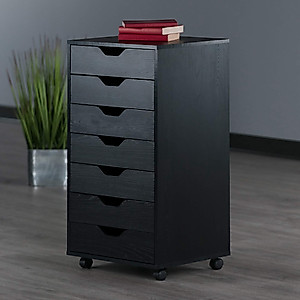Winsome 7-Drawer Composite Wood Halifax Cabinet, Black, (20792)