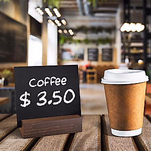 12 Pack Wood Place Card Holder - Small Place Card Holders for Table - Brown Table Number Holders for Wedding - Table Sign Holders - Picture - Wooden Photo Holders for Tables - Mini Place Card Stands