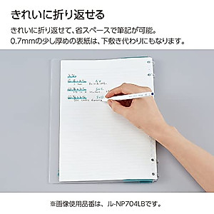 Kokuyo Campus Refillable Notebook, B5 2x2 Slim Ring Binder Notebook with Customizable Title Page, 40 Sheets Capacity. Suitable for 26 Holes Loose Leaf Paper, Pink (RU-NP704P)