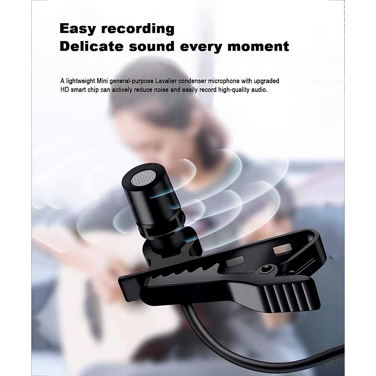 PewAs for USB Professional Lavalier Microphone for PC, Computer, Mac, Laptop, YouTube, Skype, Recording, Podcasting, Gaming Lavalier Microphone 【9.8ft】