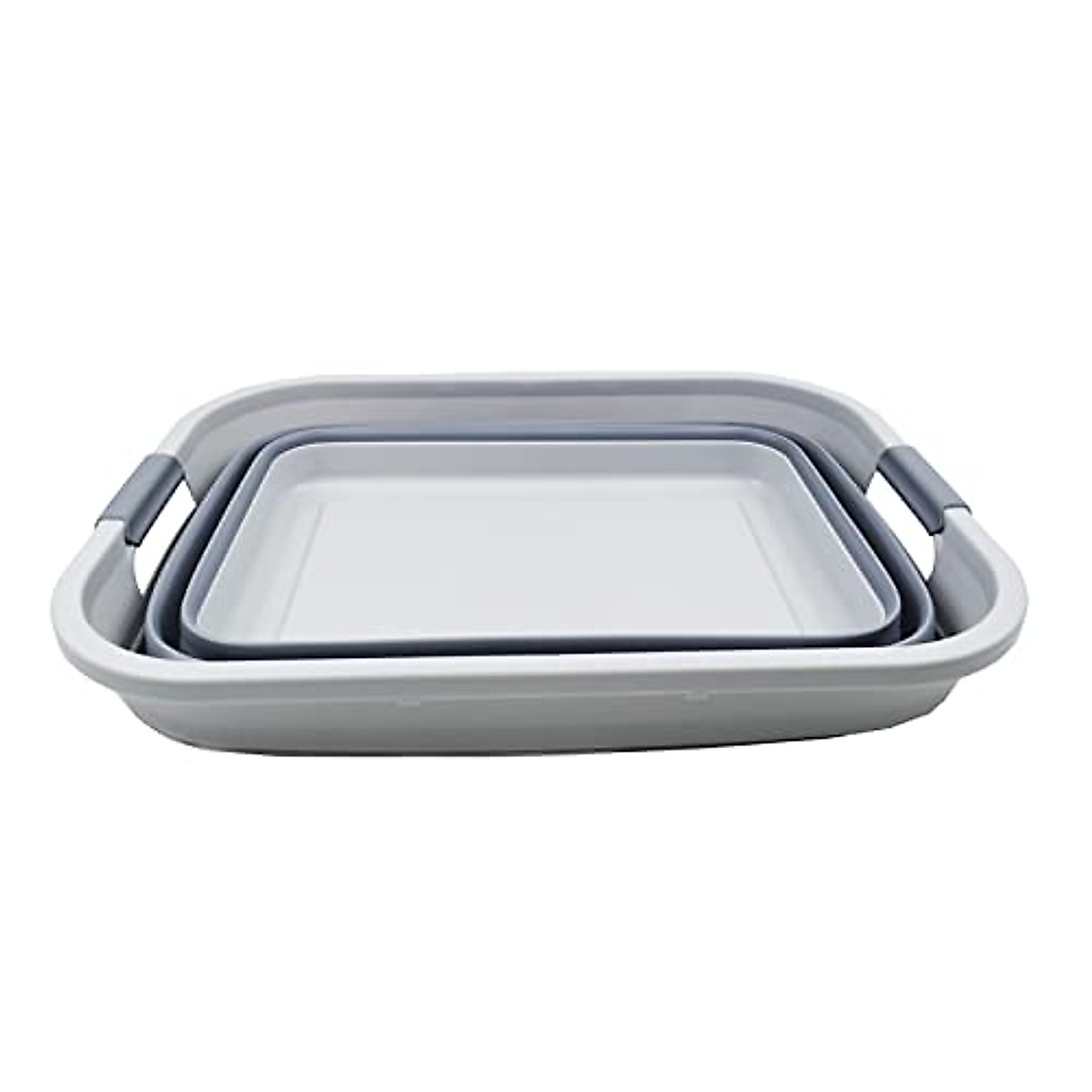 SAMMART 41L (10.8 gallon) Collapsible Plastic Laundry Basket - Foldable Pop Up Storage Container/Organizer - Space Saving Hamper/Basket, Water capacity: 32L(8.4 gallon) (Grey)