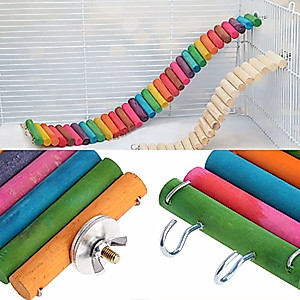 Hamster Suspension Bridge,Wooden Pet Ladder,Hamster Bendable Ladder Cage Accessories for Dwarf Hamster Mouse Gerbil Chinchilla Chipmunk Guinea Pig