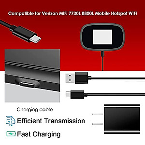 USB-C Fast Wall Charger Charging Cable Cord Fit for Verizon Orbic Speed Mobile Hotspot 400L MiFi 7730L 8800L Jetpack Hotspot, INSEEGO 5G MiFi M1000 M2000 M2100, Nighthawk M1 MR1100, GL.iNet GL-MT1300