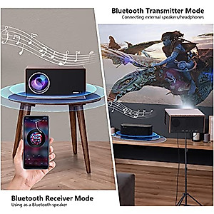 Projector with WiFi and Bluetooth, REPABOW Outdoor Projector 4K Movie Projector Native 1080P Projectors 5G WiFi Home Theater Projector for iOS/Android/Windows/TV Stick/HDMI/Phon/PC/ PS4/ PS5