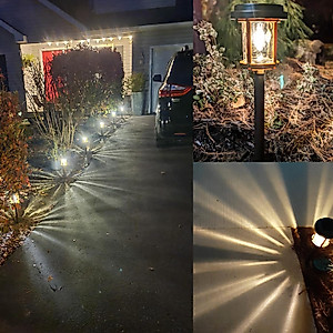 XMCOSY+ Solar Lights Outdoor, 6 Pack Pathway Lights Solar Powered, 20 LM LED Glass Outside Light, IP65 Waterproof Lighting for Garden Yard Landscape Driveway Walkway (Warm White)