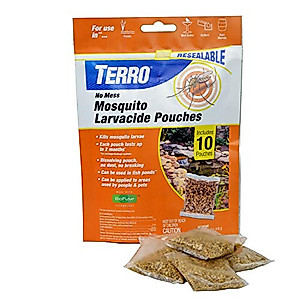 Terro T1210 No Mess Mosquito Larvacide Pouches - 10 Pouches Included