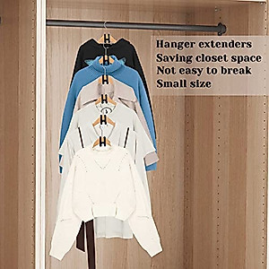 Clothes Hanger Connector Hooks 60 PCS, Hanger Extender Clips, Heavy Duty Plastic Connection Hooks, Space Saving Cascading Hanger Hooks for Organizer Closet, Black