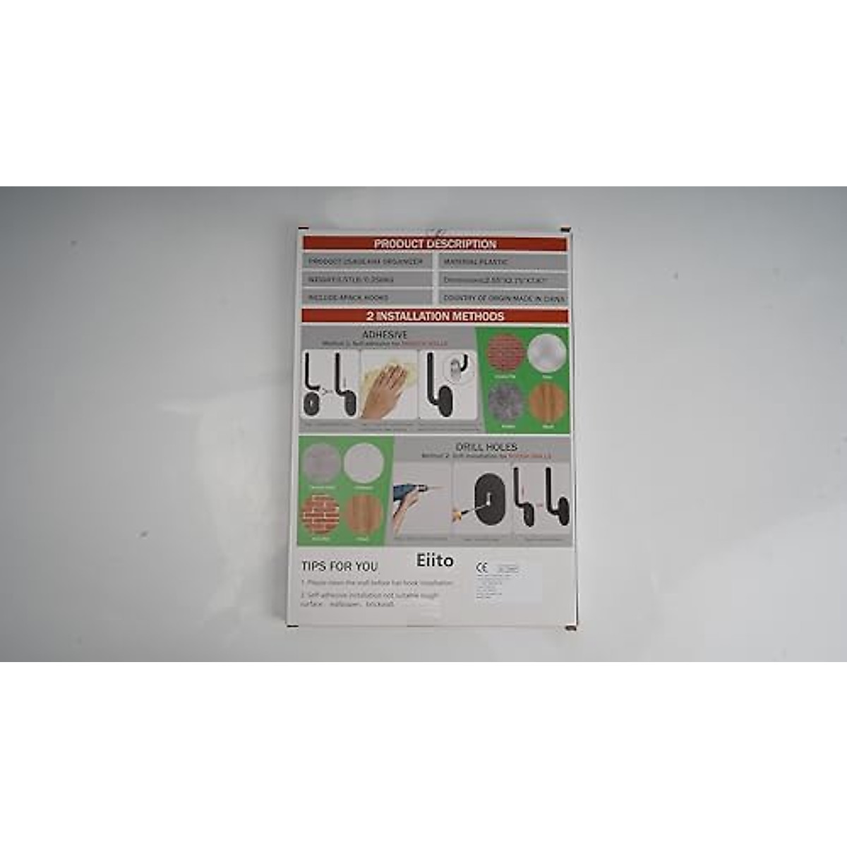 Eiito Hat Hooks for Caps Storage-4Pack,Multi-Purpose Hat Organizer,Strong Adhesive Hat Racks for Wall, Two Mounting Options RV Organization and Storage Cap Hanger(Black)