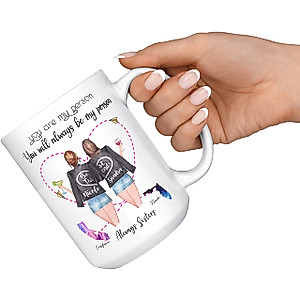Best Friend Mug, Custom Best Friend Mug, Long Distance Friendship Gifts, Friendship Mug, Best Friend Coffee Mugs for Women, Girls, Besties Mug, BFF Gifts, Soul Sister Mug, Funny Friendship Gifts